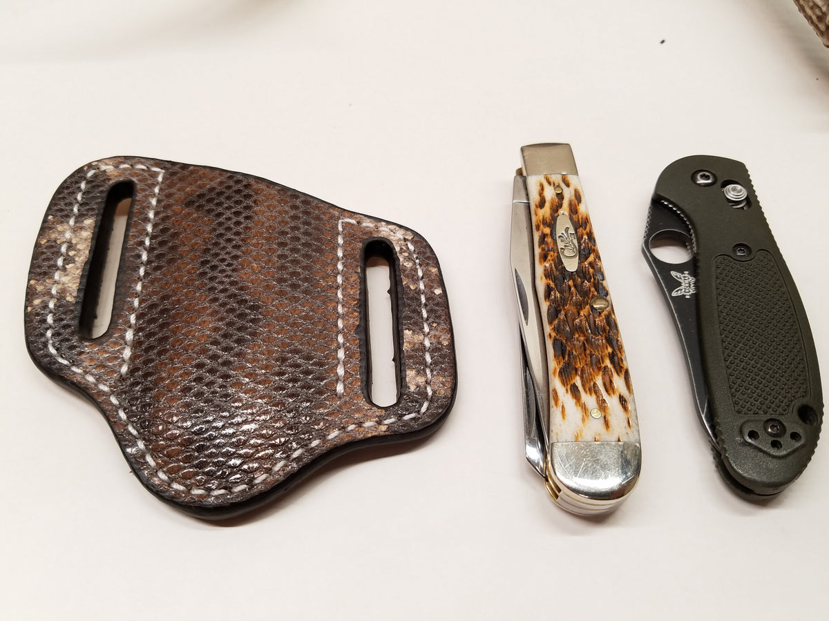 Karung Snake skin Small Knife Sheath Natural color – O V leather